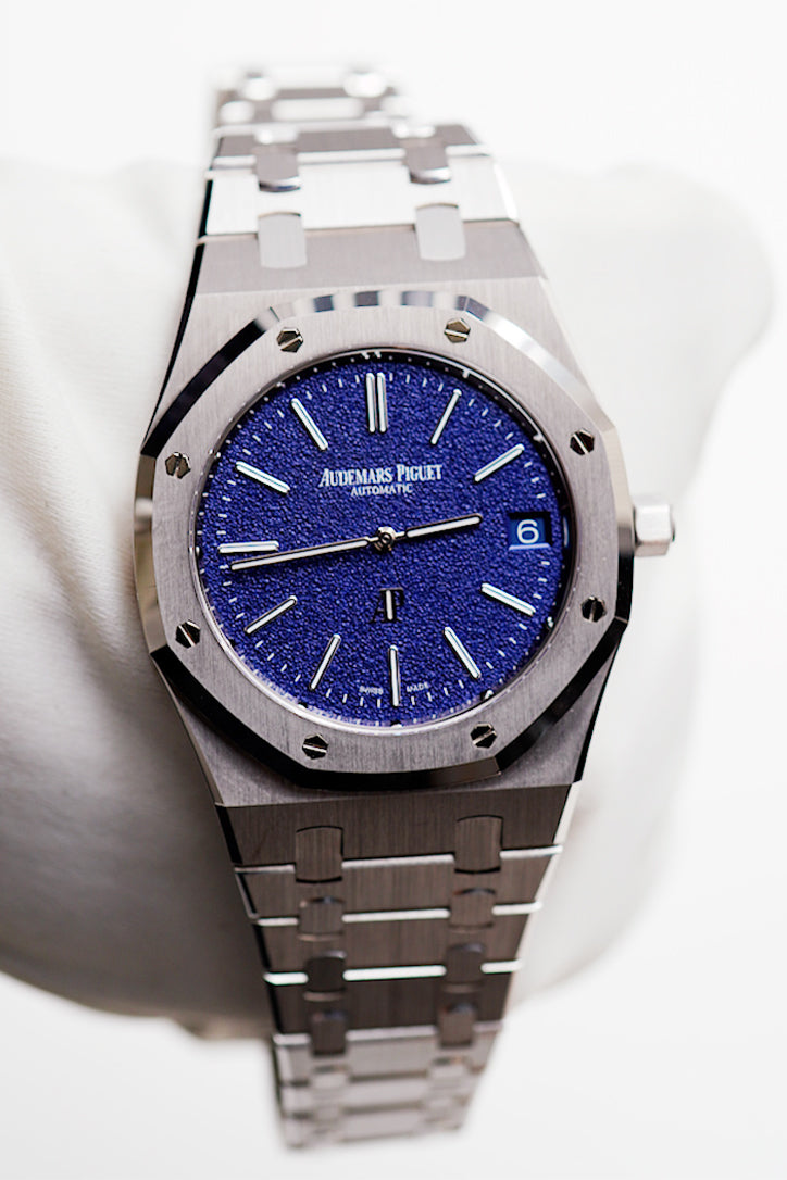 Audemars Piguet Royal Oak 39 Jumbo Extra Thin White Gold Grainy Blue D ...
